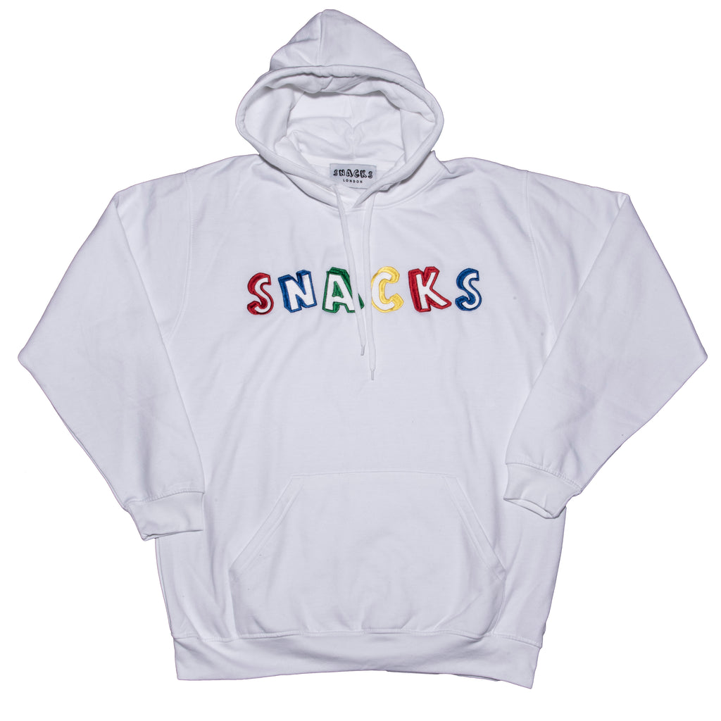 SNACKS WHITE HOODIE – Snacks London